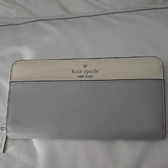 kate spade | Bags | Kate Spade Cream And Gray Wallet | Poshmark